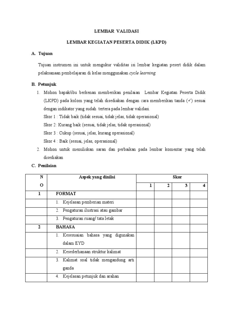 Validasi LKPD untuk Pembelajaran Efektif | PDF