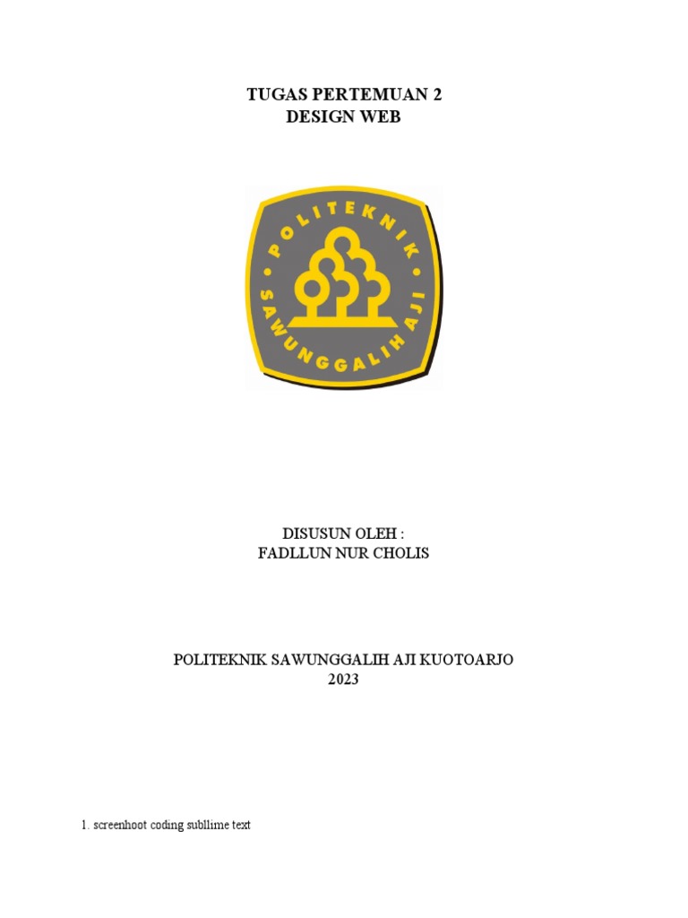 Tugas Pertemuan 2 Design Web Pdf