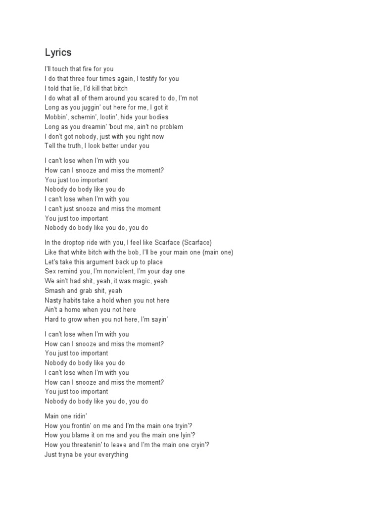 Sza Snooze Lyrics | PDF