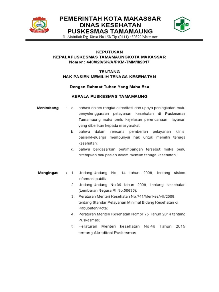 Contoh SK Ada Lampiran | PDF