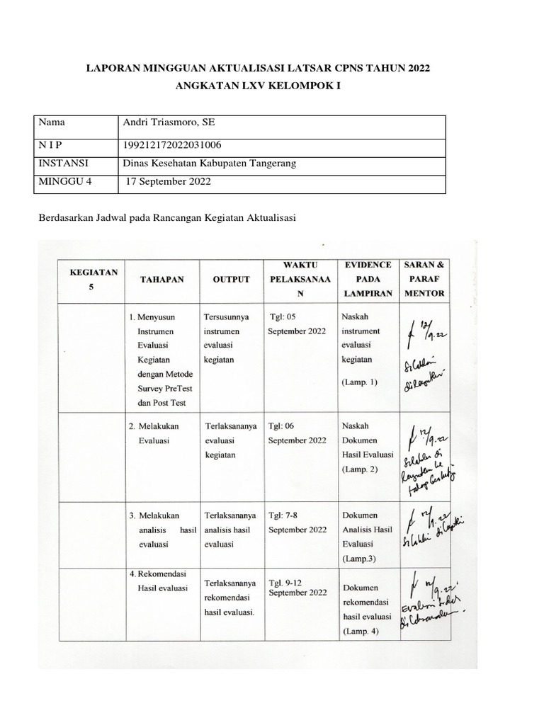 Laporan Minggu 4 PDF | PDF
