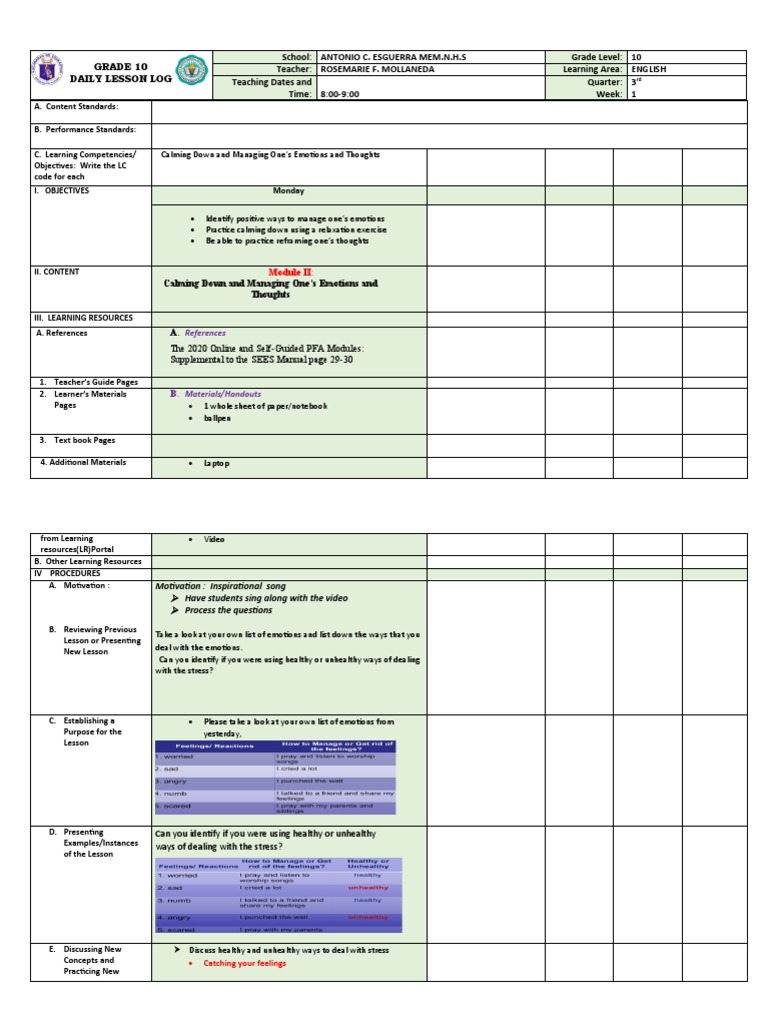 DLL Module 2 | PDF | Learning | Teachers
