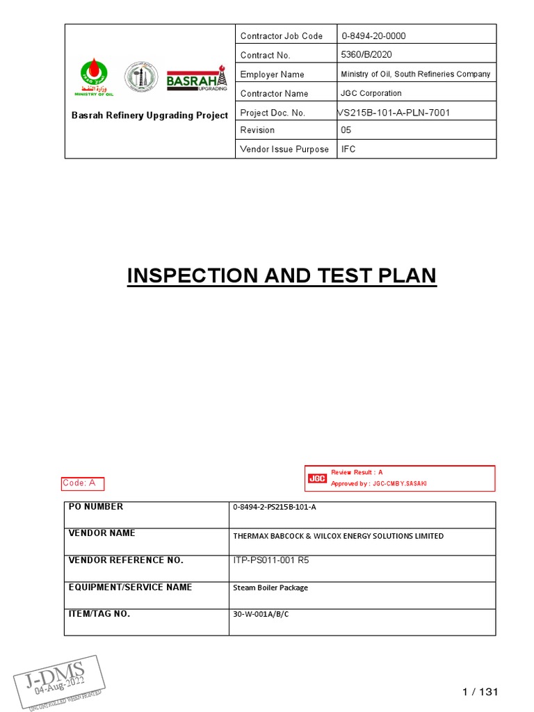 Approved ITP - RTN - VS215B-101-A-PLN-7001 - 05 - Code A | PDF ...