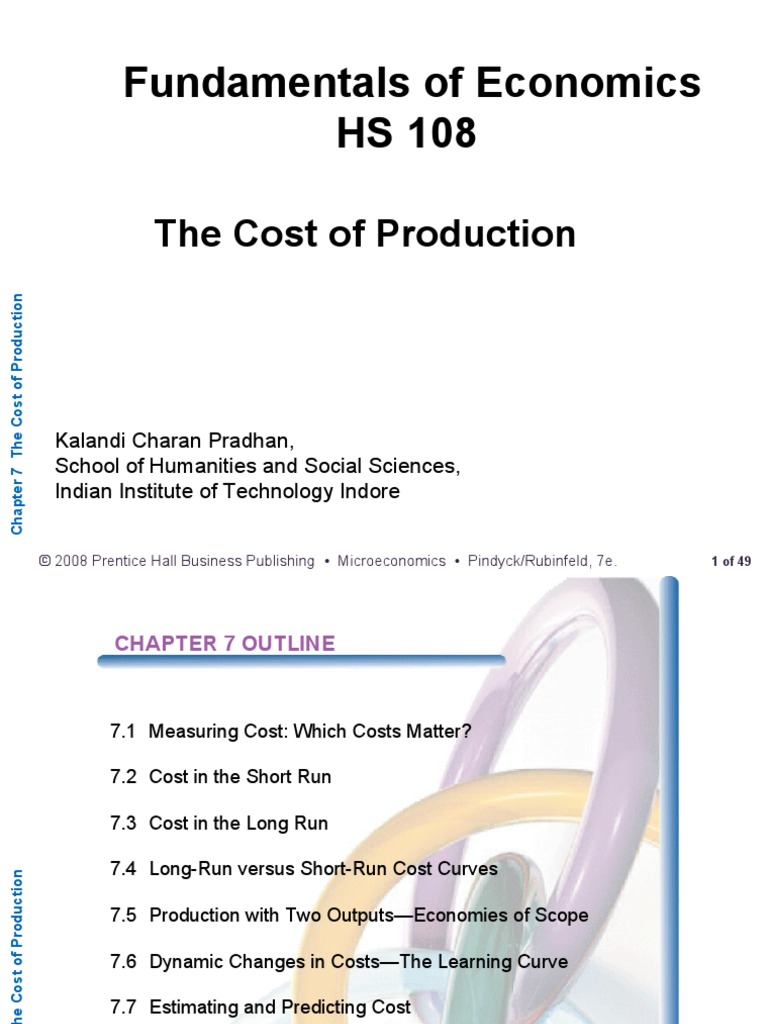 The Cost of Production | PDF | Average Cost | Long Run And Short Run