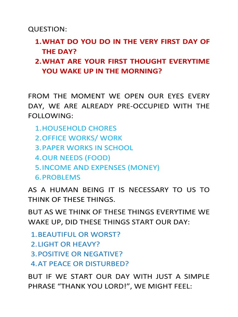 Seeking God Despite of Busy Schedule | PDF | Prayer | Jesus