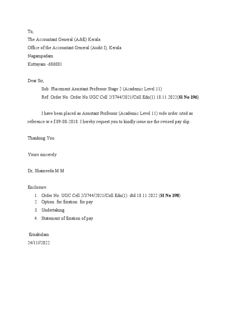 Letter To AG Shameeda | PDF | Business | Finance & Money Management