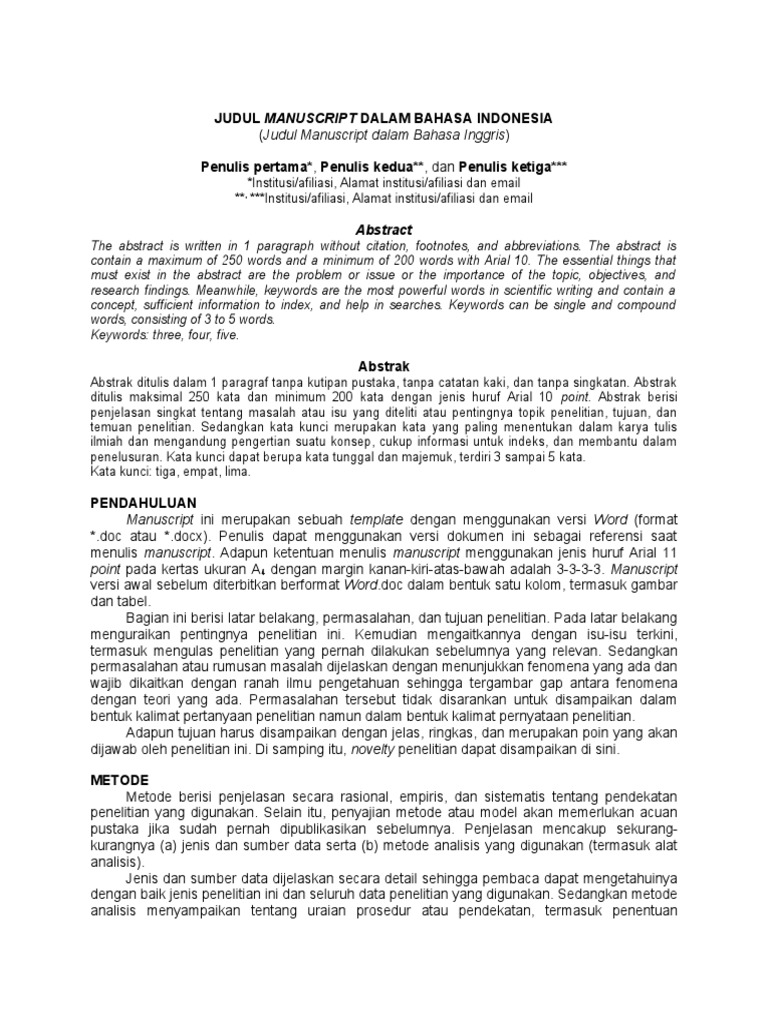 Template Penulisan | PDF