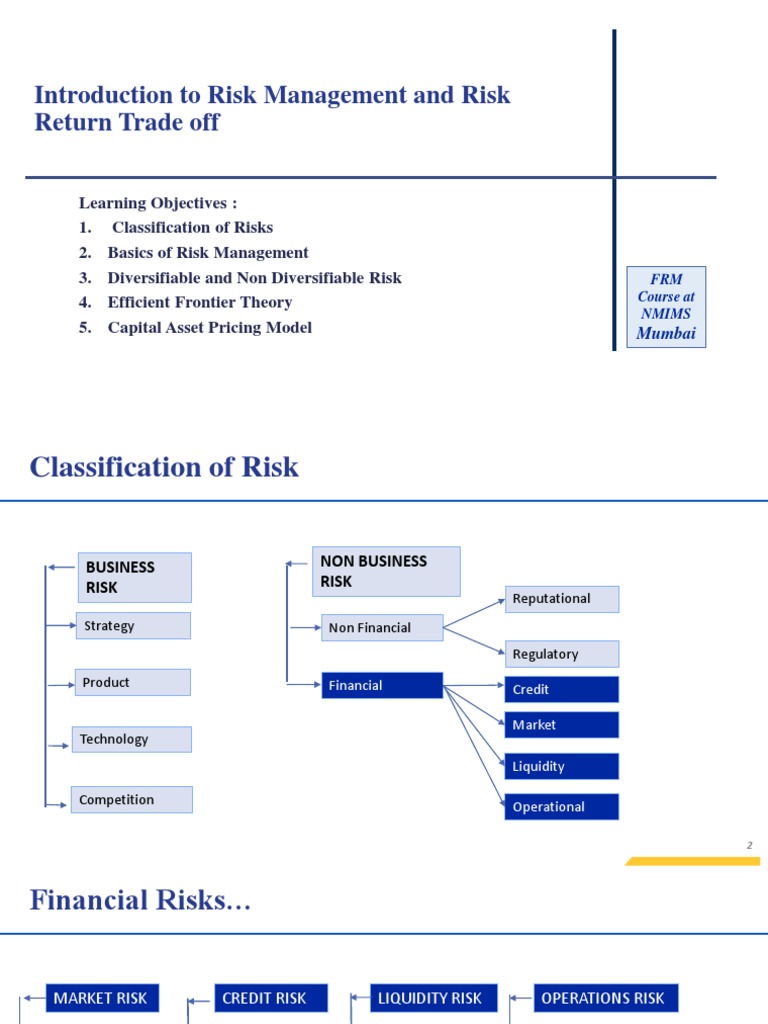 Risk Management and Return Trade-Off | PDF | Financial Risk | Capital ...
