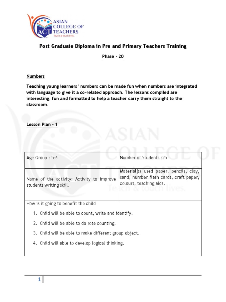 PGDPPTT_Lesson_Plan_ph_-_202 | PDF | Teachers | Multiplication