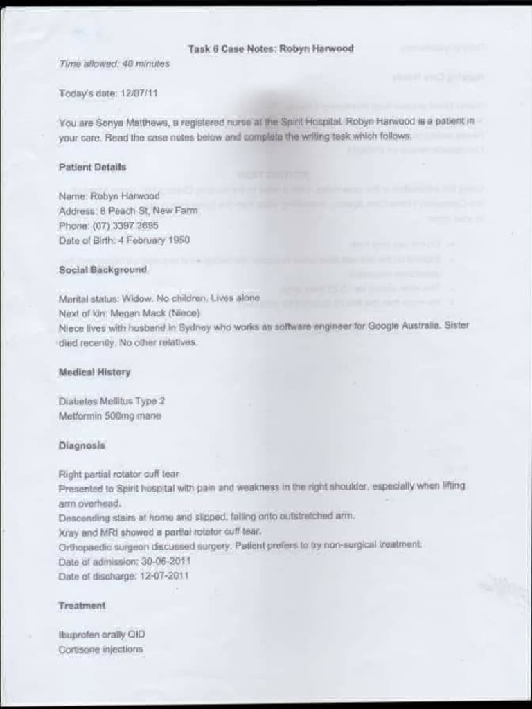 OET Writing Robyn Harwood | PDF