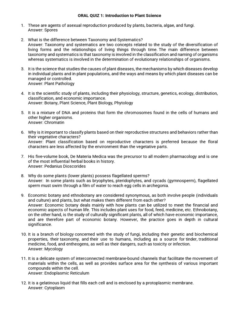 Introduction To Plant Science | PDF | Broccoli | Botany