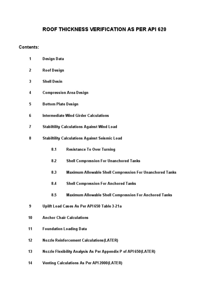 Roof Thickness Verification API 620 | PDF | Pressure | Stress (Mechanics)