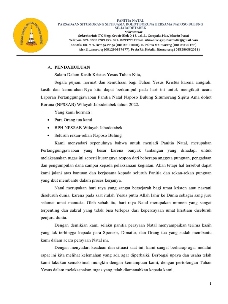 LPJ NATAL Revisi3 NPSSAB 2022 PDF | PDF