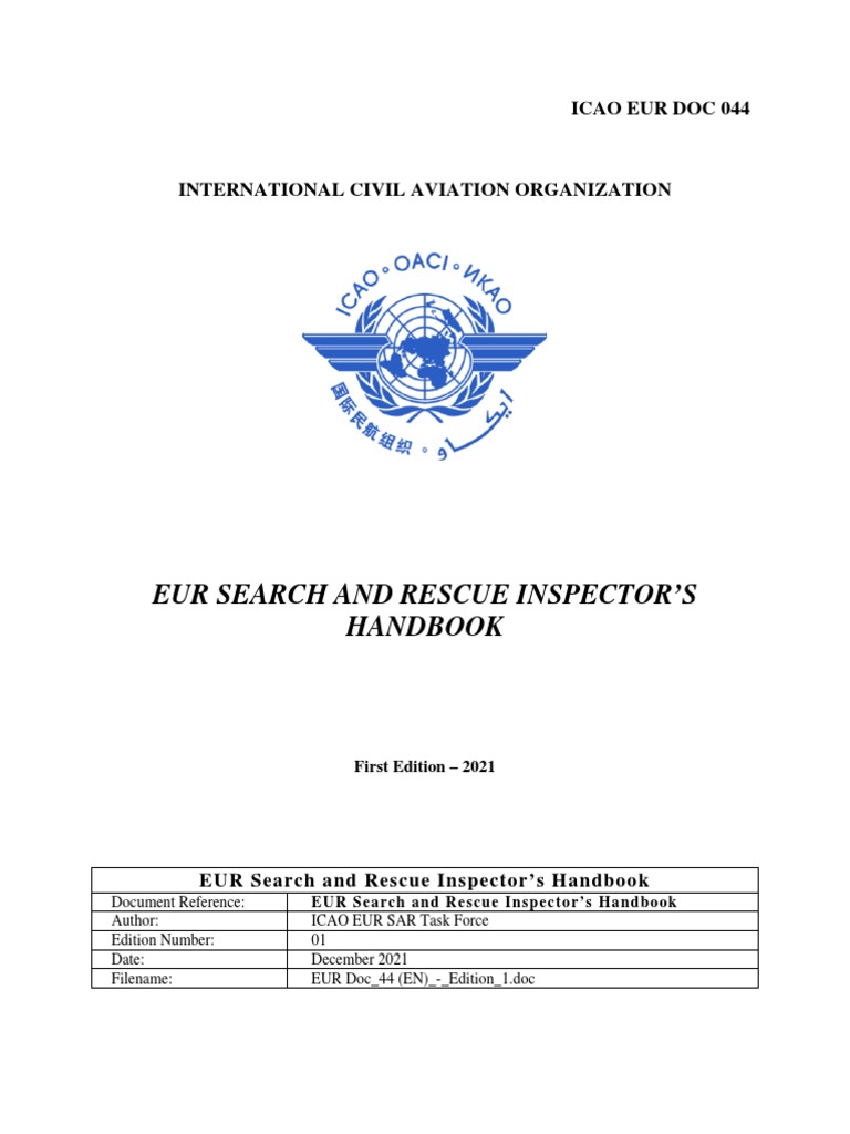 EUR SAR Inspector's Handbook | PDF | Search And Rescue | Audit