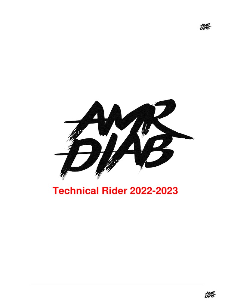Technical Rider Amr Diab v2022-2023 L PDF | PDF | Loudspeaker | Drum Kit