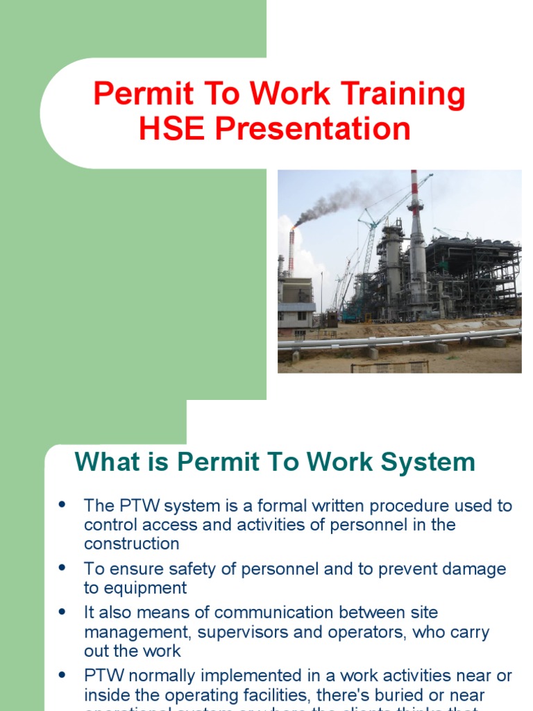 Permit To Work Training HSE Presentation | Download Free PDF | Safety ...