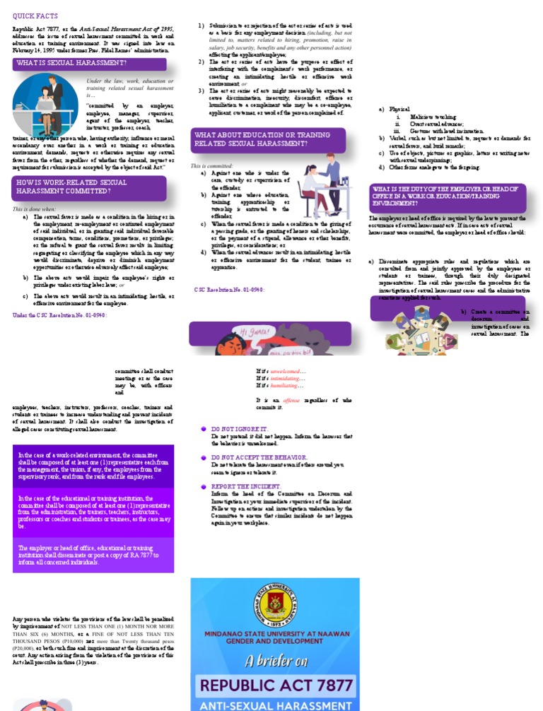 Ra 7877 | PDF | Sexual Harassment | Employment