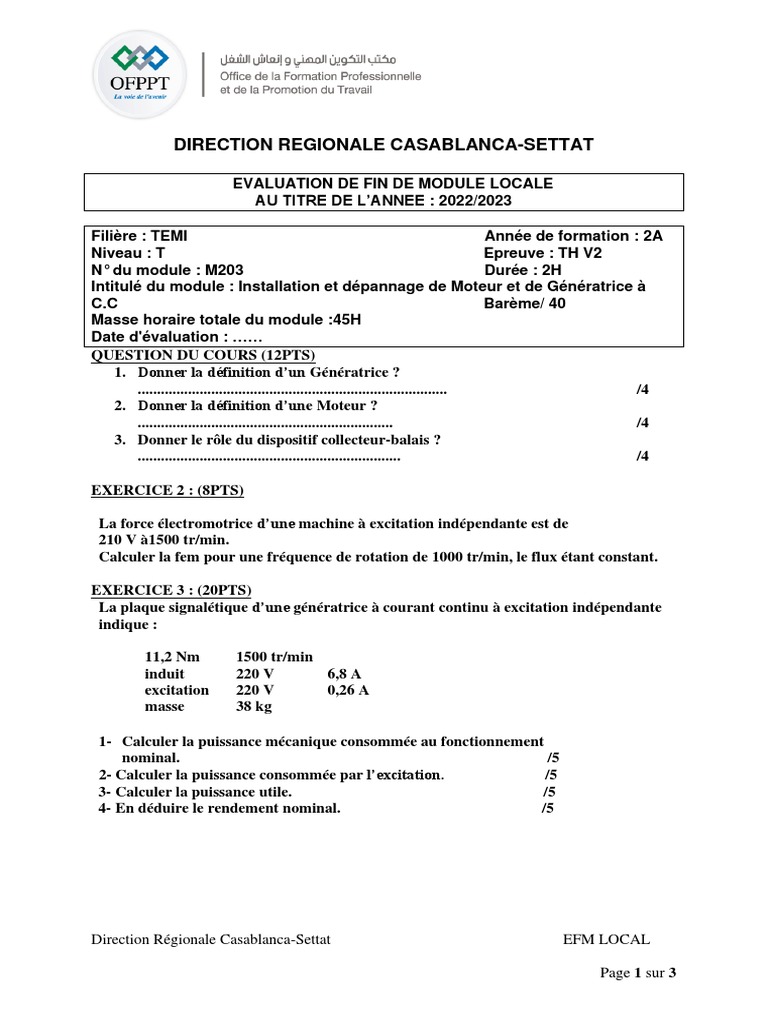 Direction Regionale Casablanca-Settat | PDF