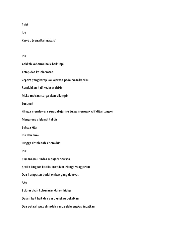 Puisi Ibu | PDF | Puisi