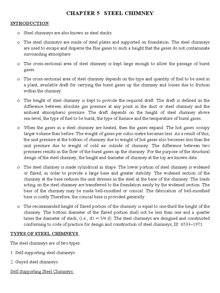 Steel Chimney Design and Construction | PDF | Brick | Chimney