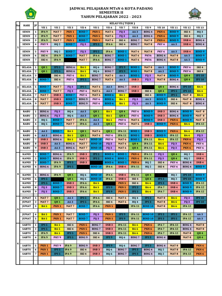 JADWAL 2022-2023 Sem 2 Revisi Baru Okk | PDF