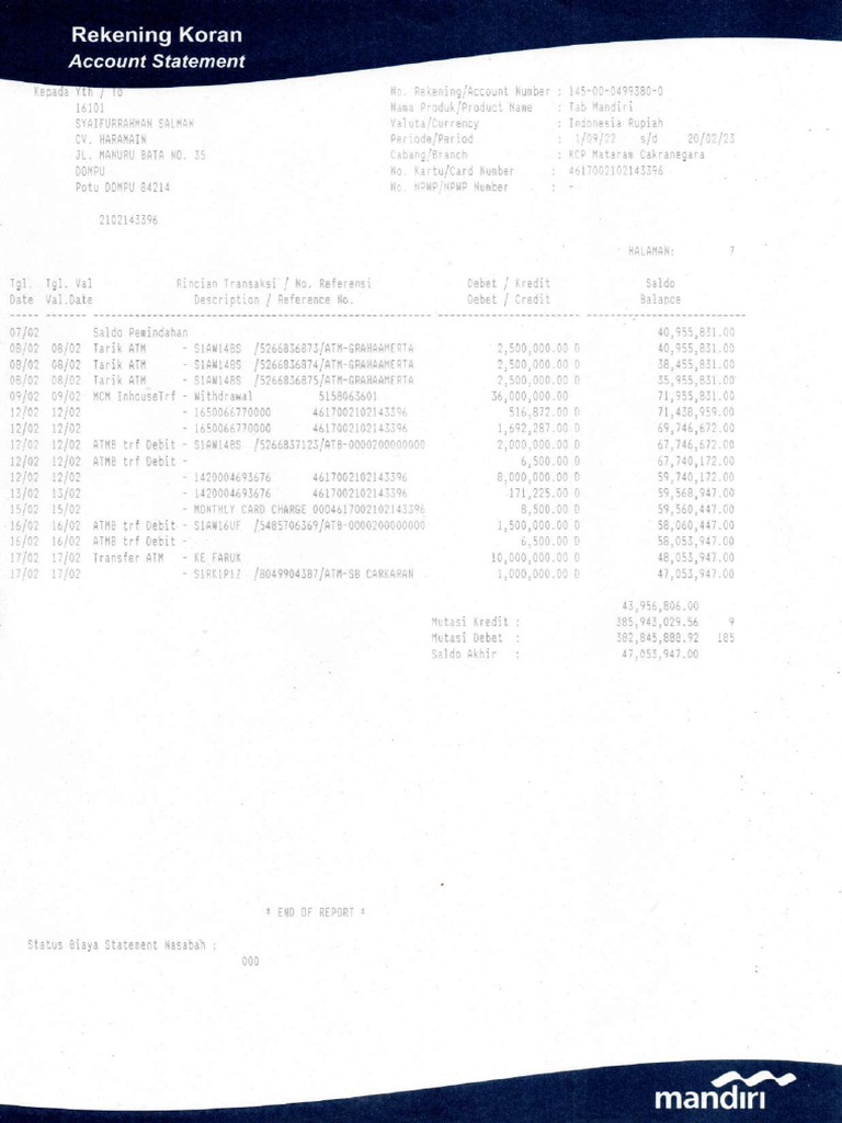 Mutasi Bank 0008 | PDF