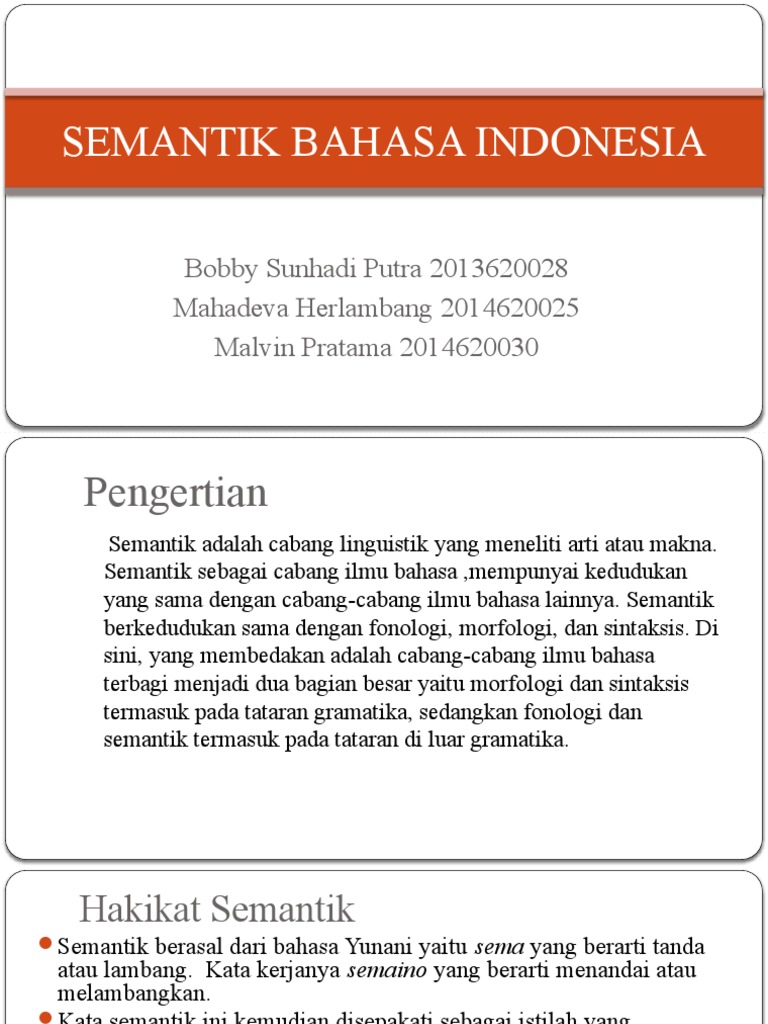 SEMANTIK BAHASA INDONESIA | PDF