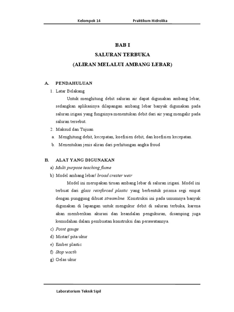BAB - II - ALIRAN - MELALUI - AMBANG - LEBAR - BROAD (Repaired) | PDF | Sains & Matematika