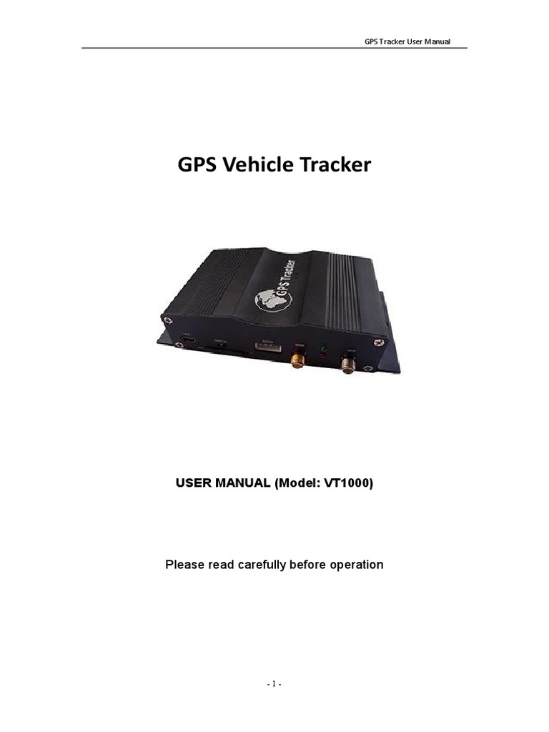 Silo - Tips - Gps Vehicle Tracker User Manual Model vt1000 PDF | PDF ...