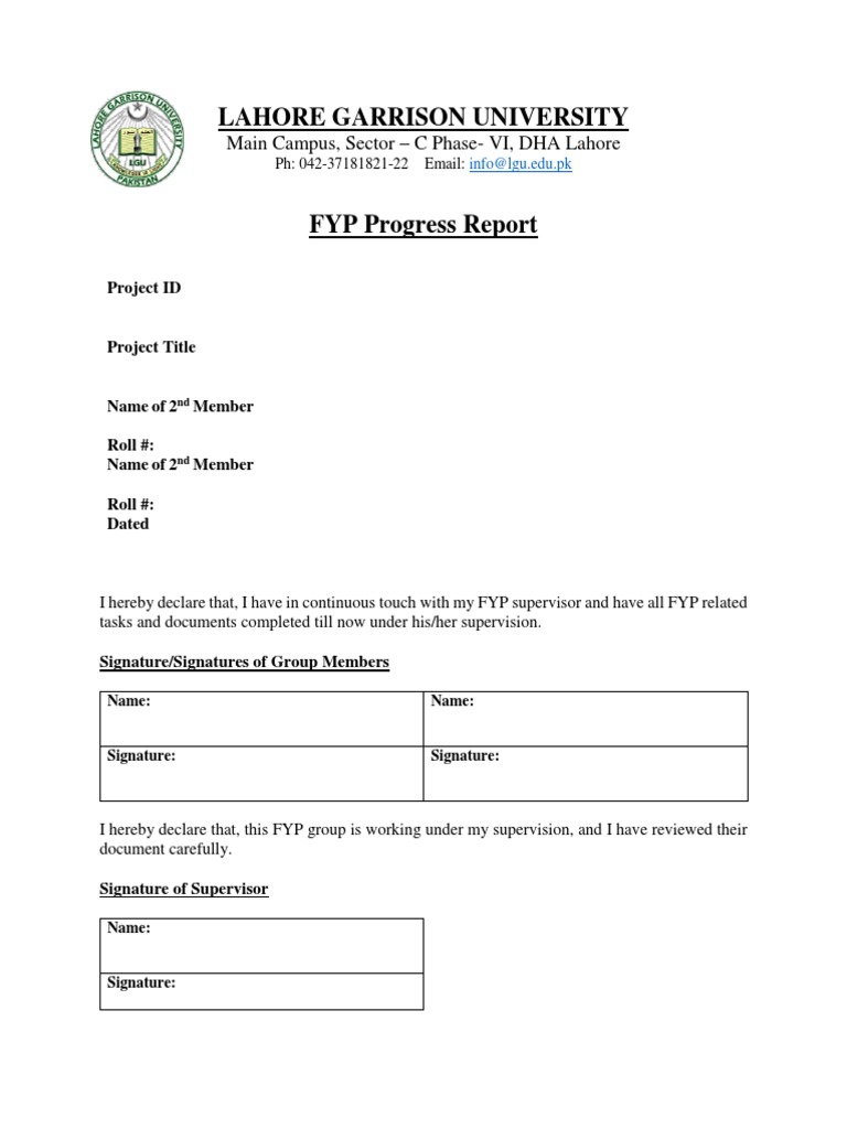 FYP Progress Report PDF | PDF FYP Progress Report PDF | PDF