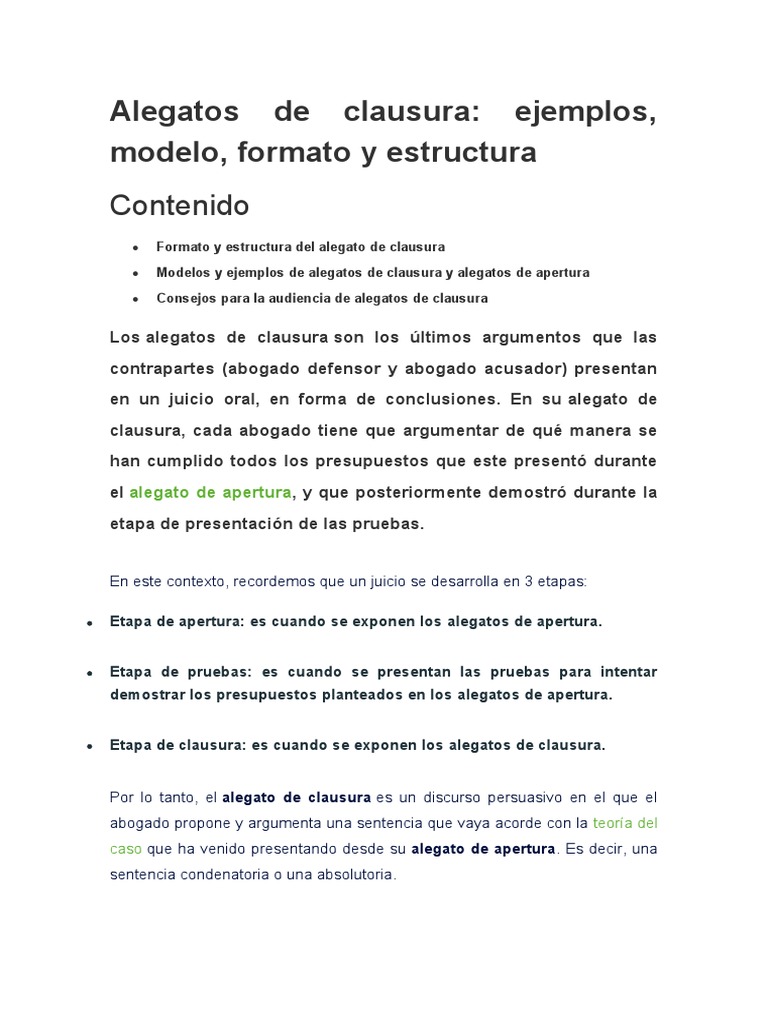 Alegatos de Clausura | PDF | Sentencia (ley)