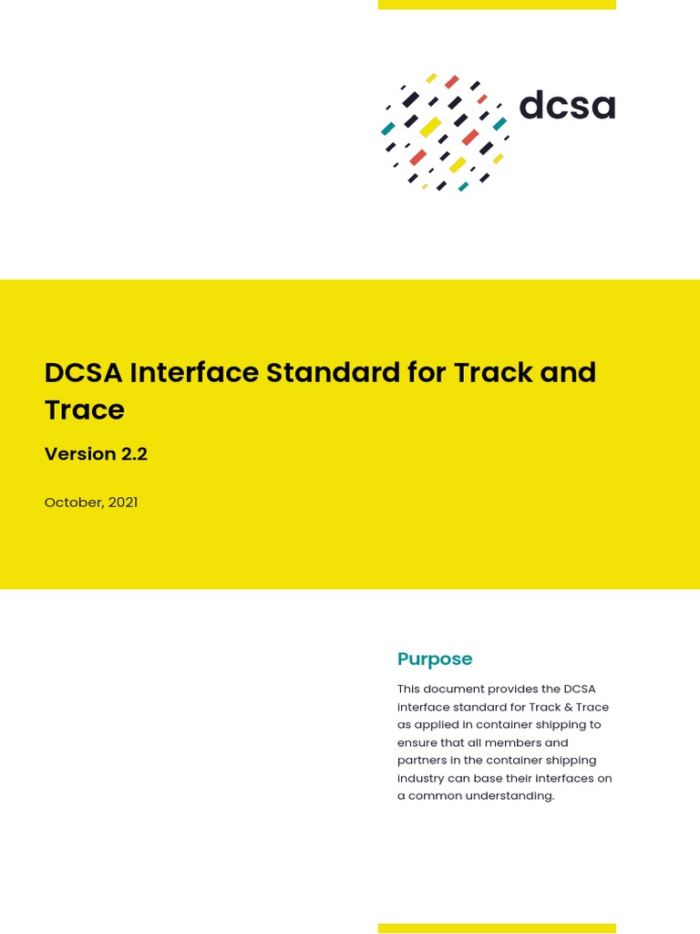 DCSA - P1 - Interface Standard For Track and Trace 2.2 - Final | PDF ...