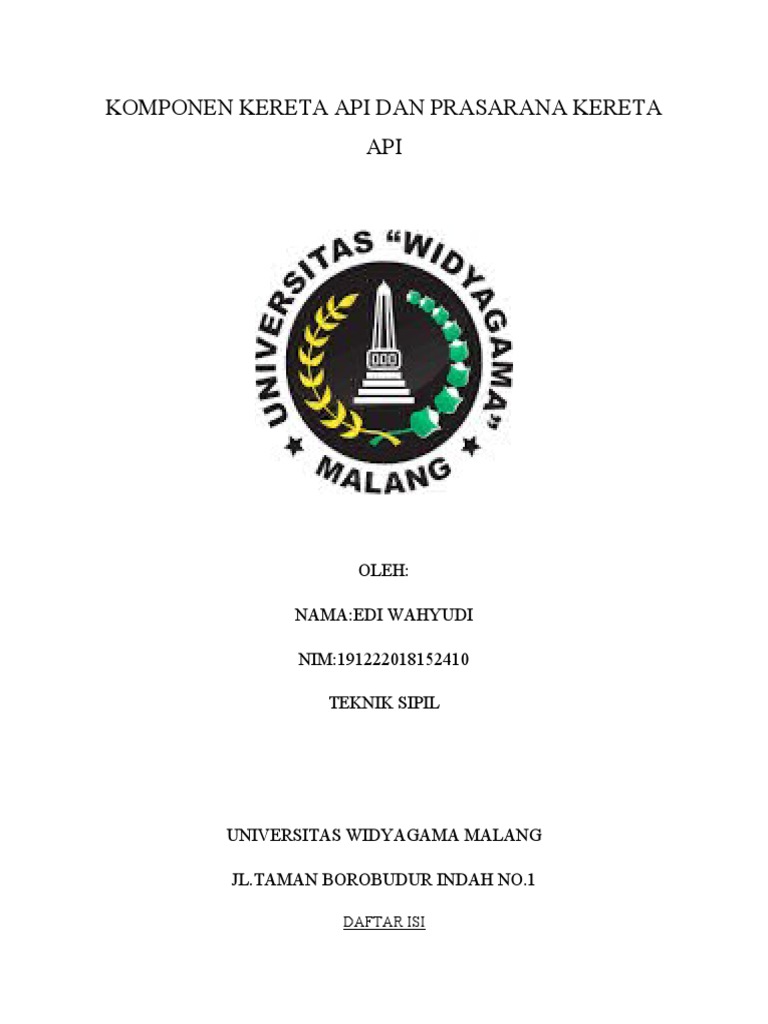 Komponen Kereta Api Dan Prasarana Kereta Api | PDF