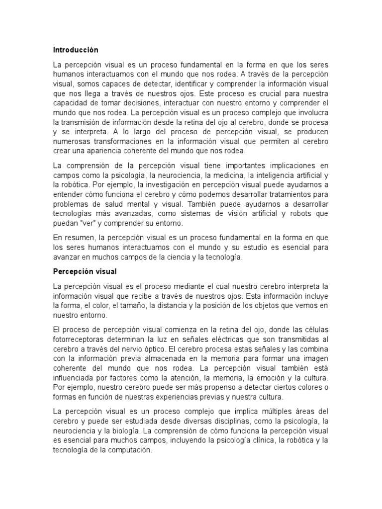 Percepcion Visual | Descargar gratis PDF | Percepción visual | Percepción