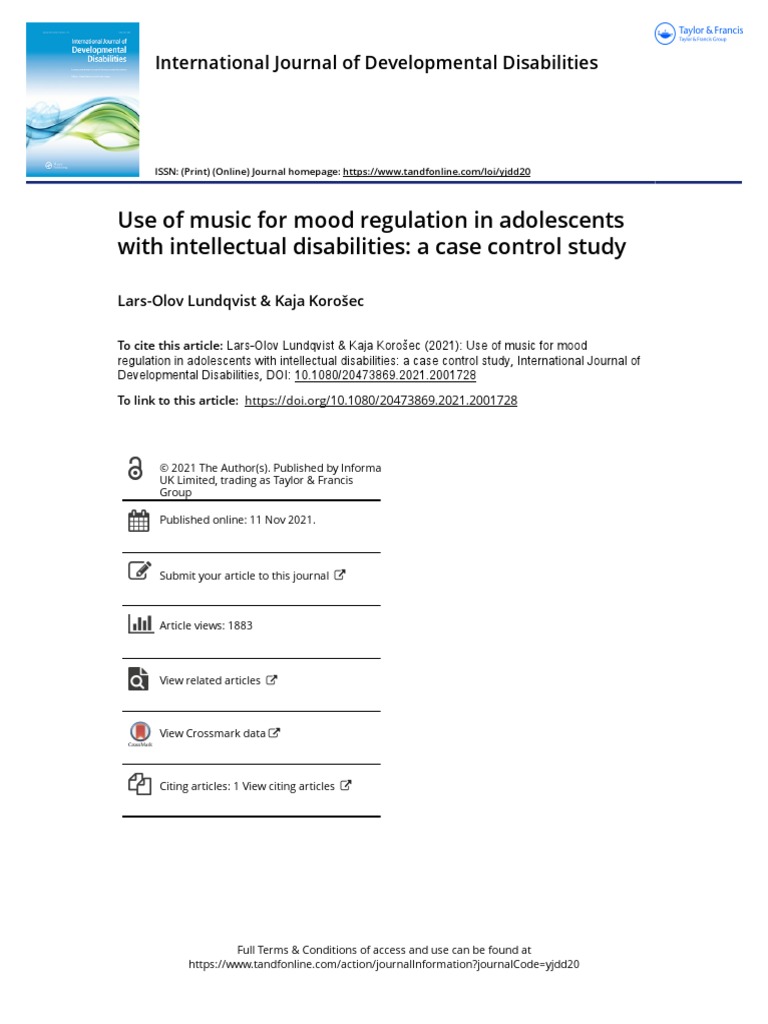 Study 1 Music - Mood | PDF | Mental Health | Mood (Psychology)