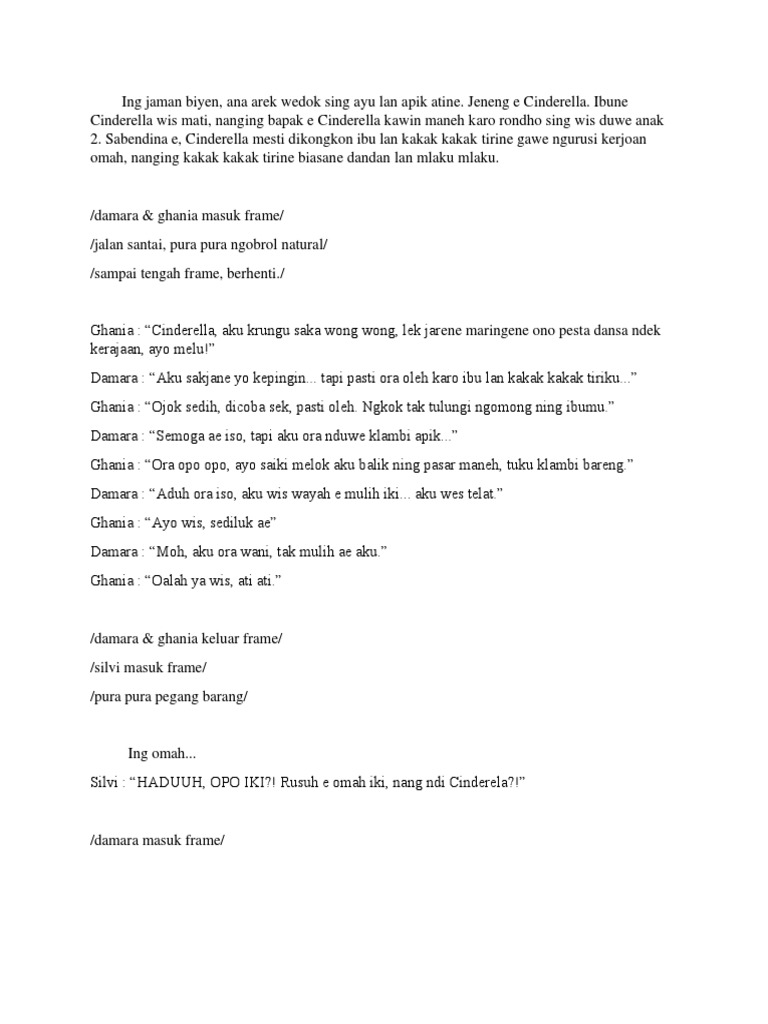 Script Drama Cinderella | PDF | Home & Garden