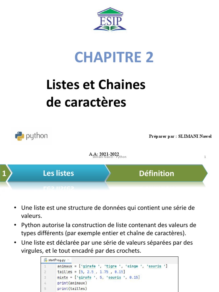 Chapitre 2 | PDF | Guillemet | Python (Langage de programmation)