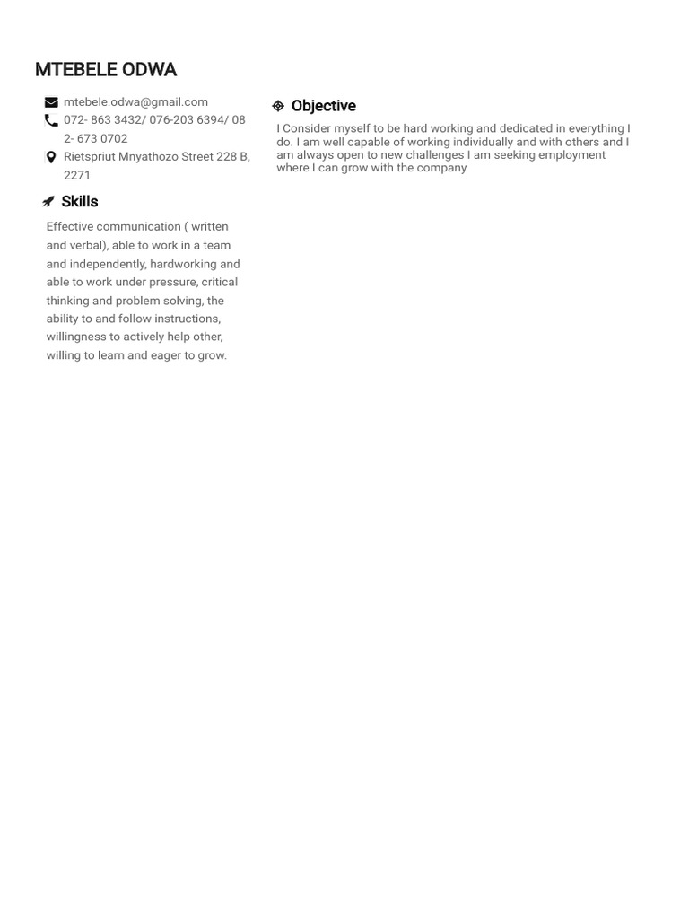 Portia CV PDF | PDF
