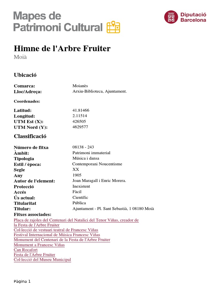 Himne de Larbre Fruiter | PDF