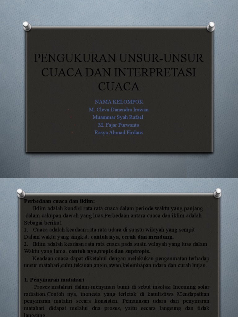 Pengukuran dan Interpretasi Cuaca | PDF