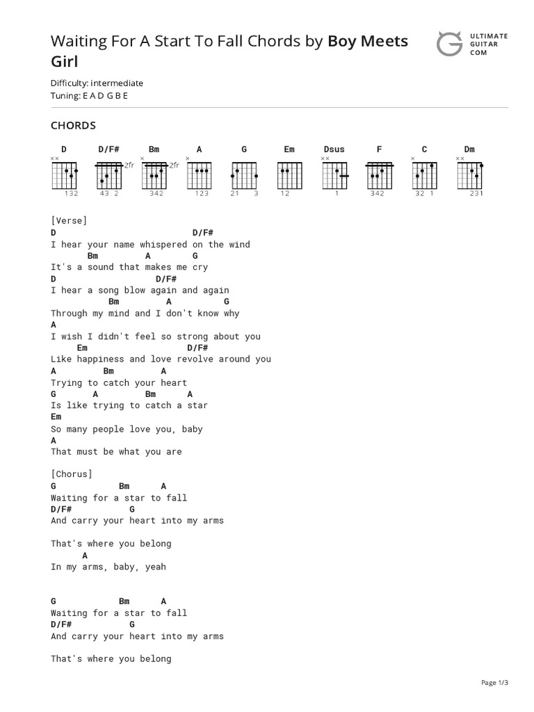Waiting for a Star to Fall Chords | PDF | Song Structure