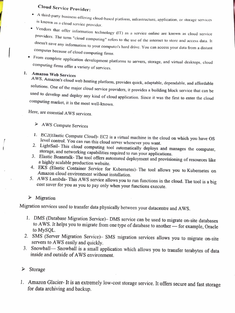 Cloud Notes | PDF | Cloud Computing | Amazon Web Services