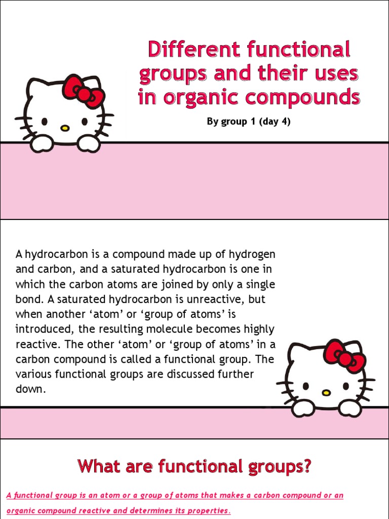 Different Functional Groups and Their Uses in Organic Compounds 2 | PDF ...