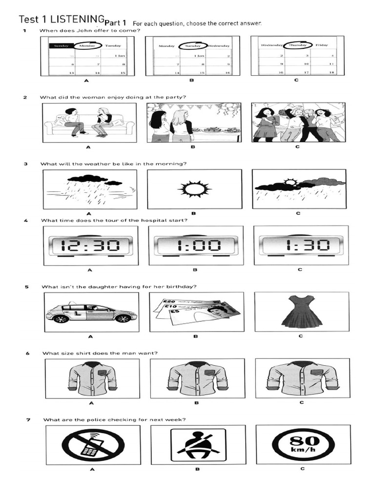 Listening Test 1 Part 1 Part 2 | PDF
