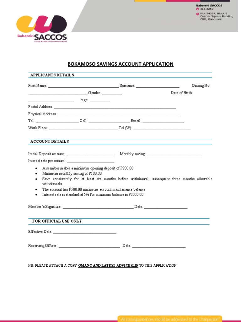 Bokamoso Savings Account Guide | PDF
