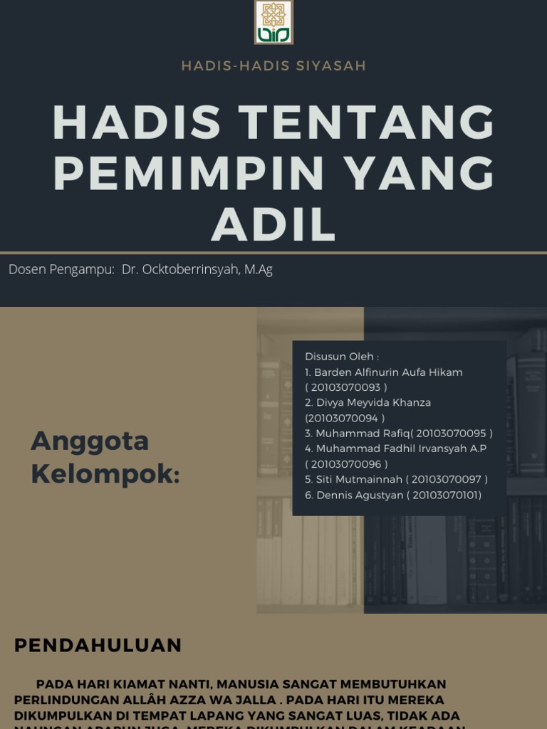 HADIS-HADIS TENTANG PEMIMPIN YANG ADIL | PDF