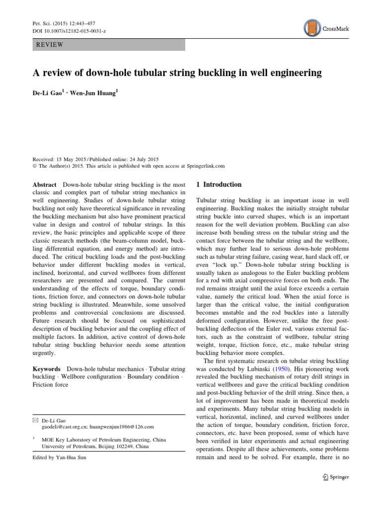 Well Engineering: Tubular Buckling | PDF | Buckling | Equations