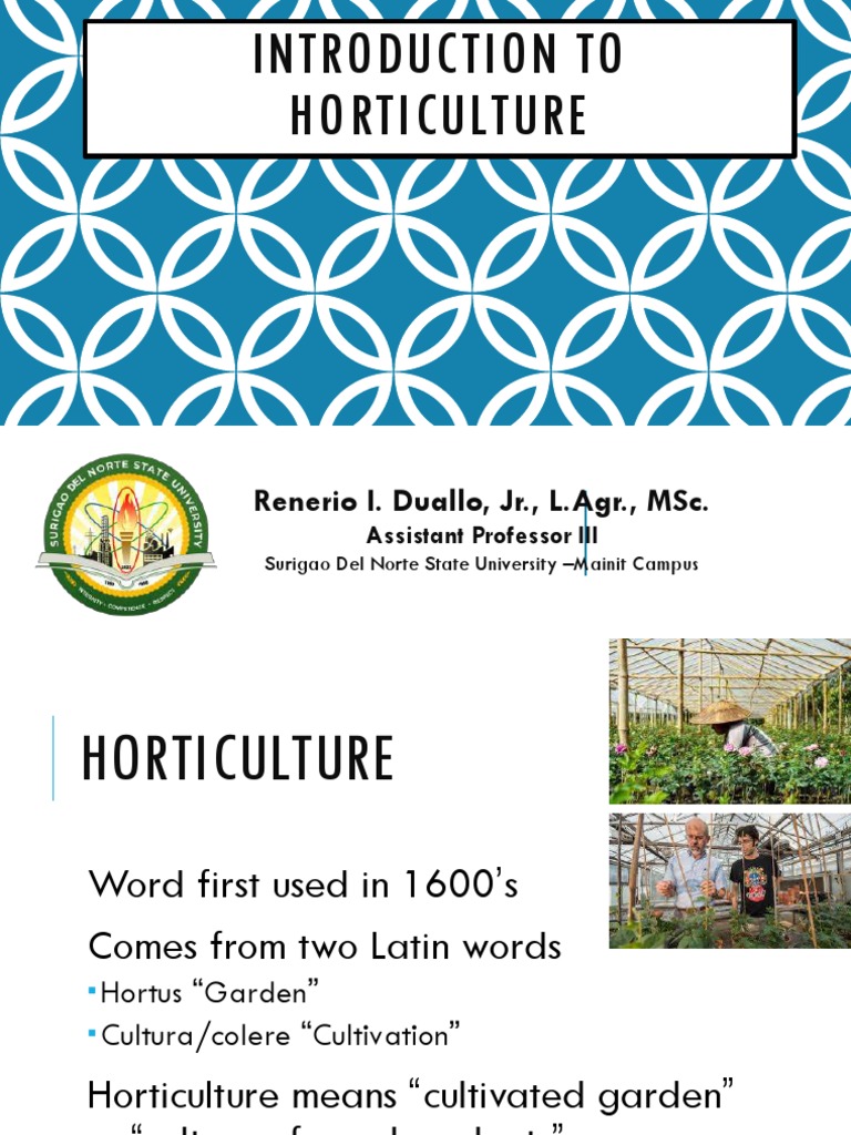 Introduction History of Horticulture | PDF | Horticulture | Vegetables