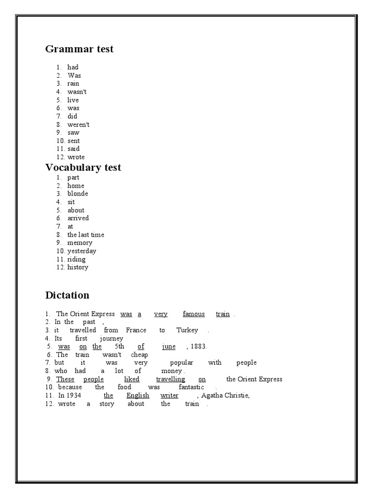 Assessment of Grammar, Vocabulary, and Dictation Skills with Insights ...