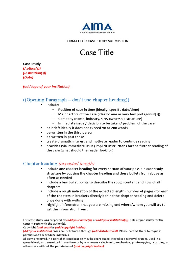 Case Study Template | PDF | Copyright | Communication